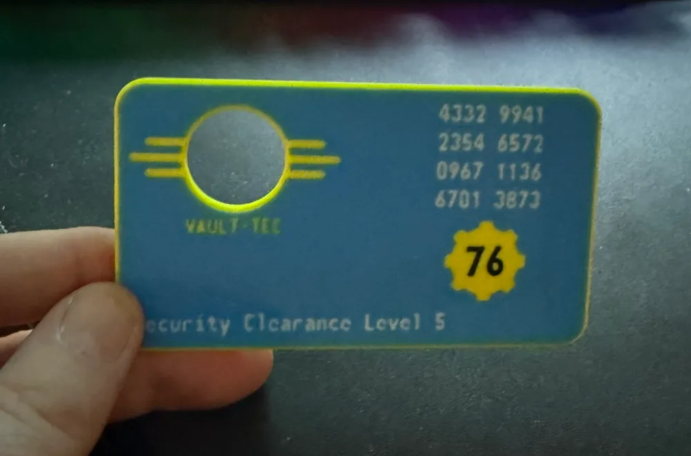 Fallout Keycard (Vaults 101, 33, 76) - Free 3D Print Model - MakerWorld