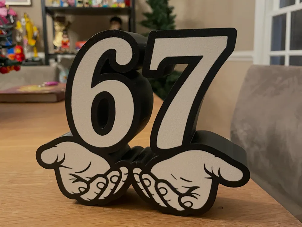 Six Seven Light Box / 67 / Easy / Gift / Kids Room - Free 3D Print ...