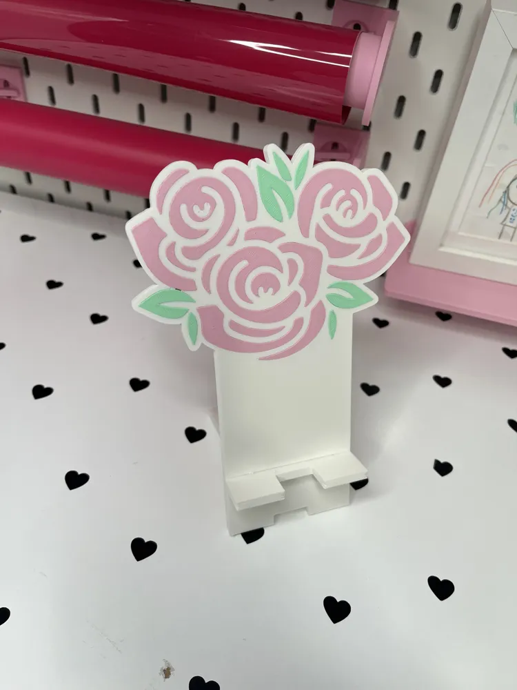 Roses Phone Stand/Holder - Free 3D Print Model - MakerWorld