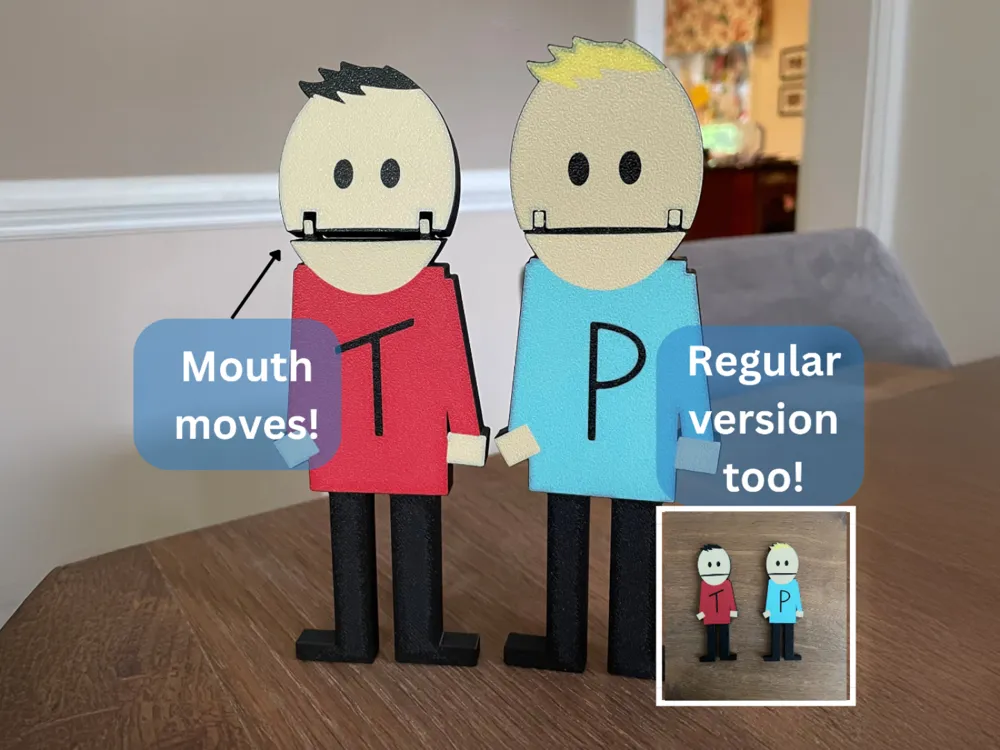 Terrance and Phillip Flexi Fidget / 4 color / - Free 3D Print Model ...
