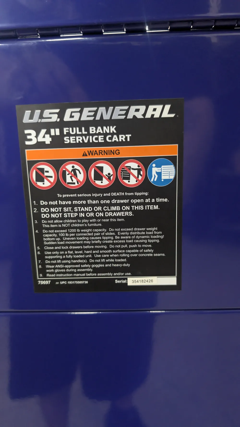 Drawer GRIPS Grid for US General Full Bank Cart - Free 3D Print Model ...