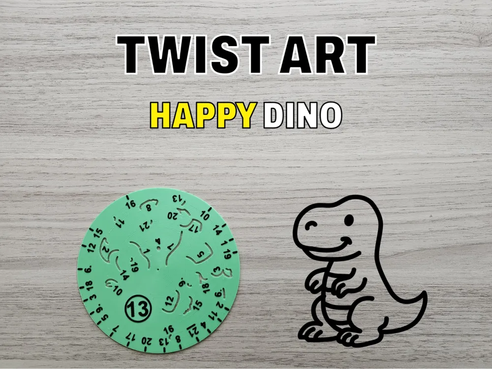 Twist Art 13 Dino - Rotary Drawing Stencil by THIMM1 MakerWorld ...