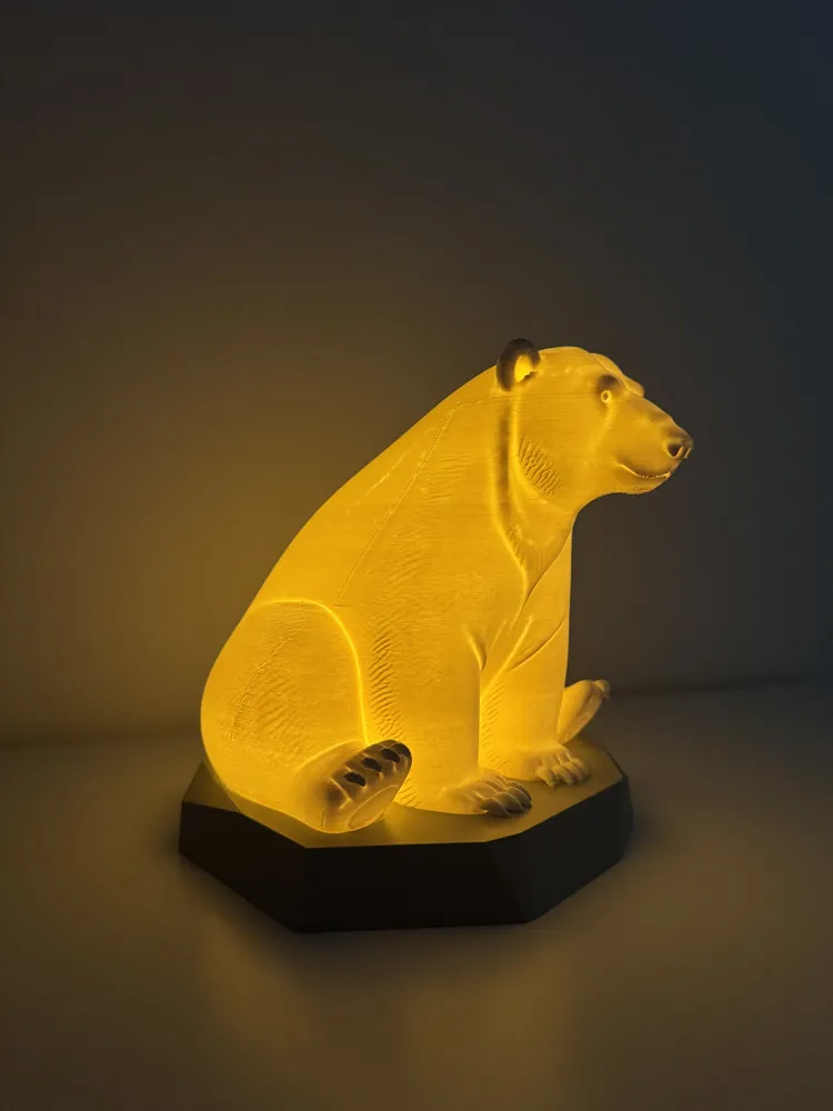 Polar Bear Night Light – LED Puck KC007 - Free 3D Print Model - MakerWorld
