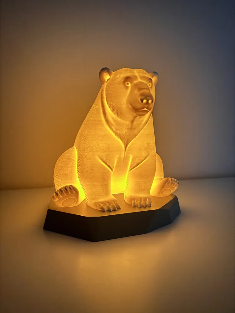 Polar Bear Night Light – LED Puck KC007 - Free 3D Print Model - MakerWorld