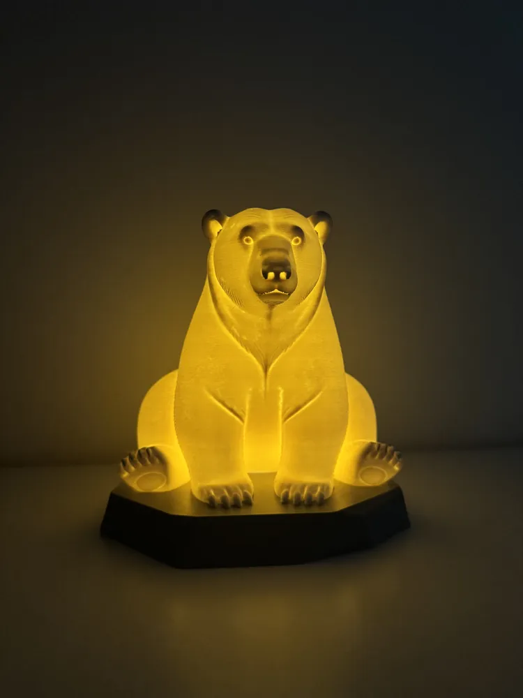 Polar Bear Night Light – LED Puck KC007 - Free 3D Print Model - MakerWorld