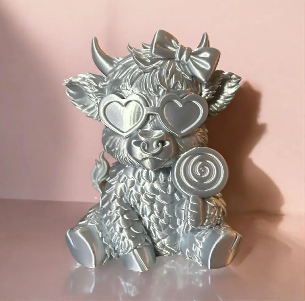 Candy Love Highland Cow - Free 3D Print Model - MakerWorld