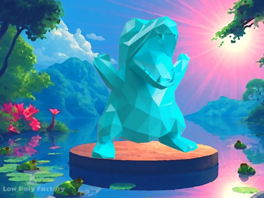 Low-Poly Totodile (Pokemon) by Low Poly Factory - MakerWorld