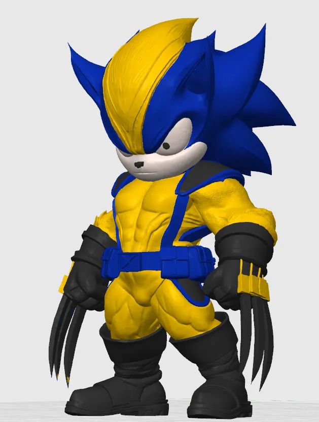 Sonic x Wolverine - Multicolor - Free 3D Print Model - MakerWorld
