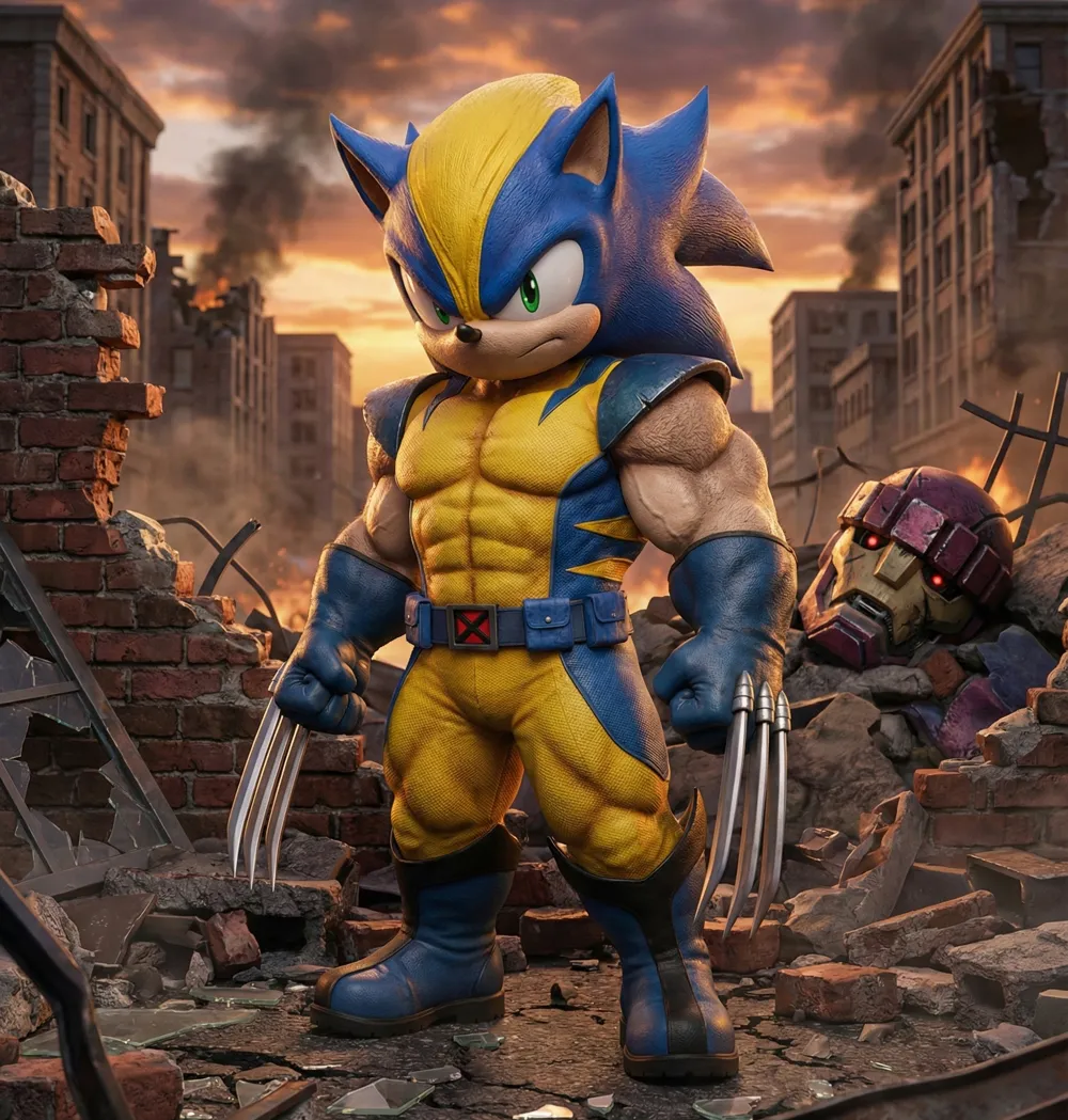 Sonic x Wolverine - Multicolor - Free 3D Print Model - MakerWorld