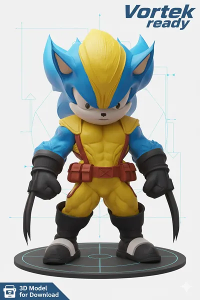 Sonic x Wolverine - Multicolor - Free 3D Print Model - MakerWorld