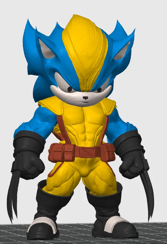 Sonic x Wolverine - Multicolor - Free 3D Print Model - MakerWorld