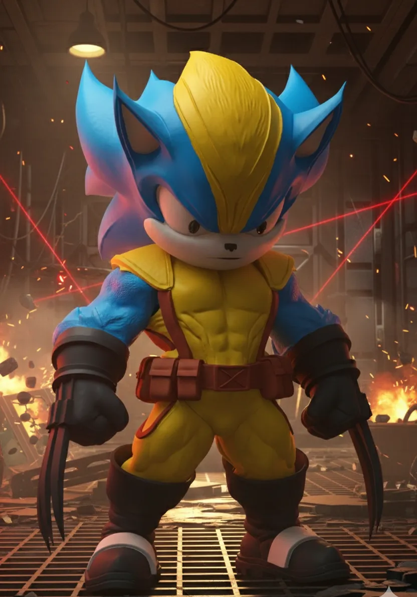 Sonic x Wolverine - Multicolor - Free 3D Print Model - MakerWorld