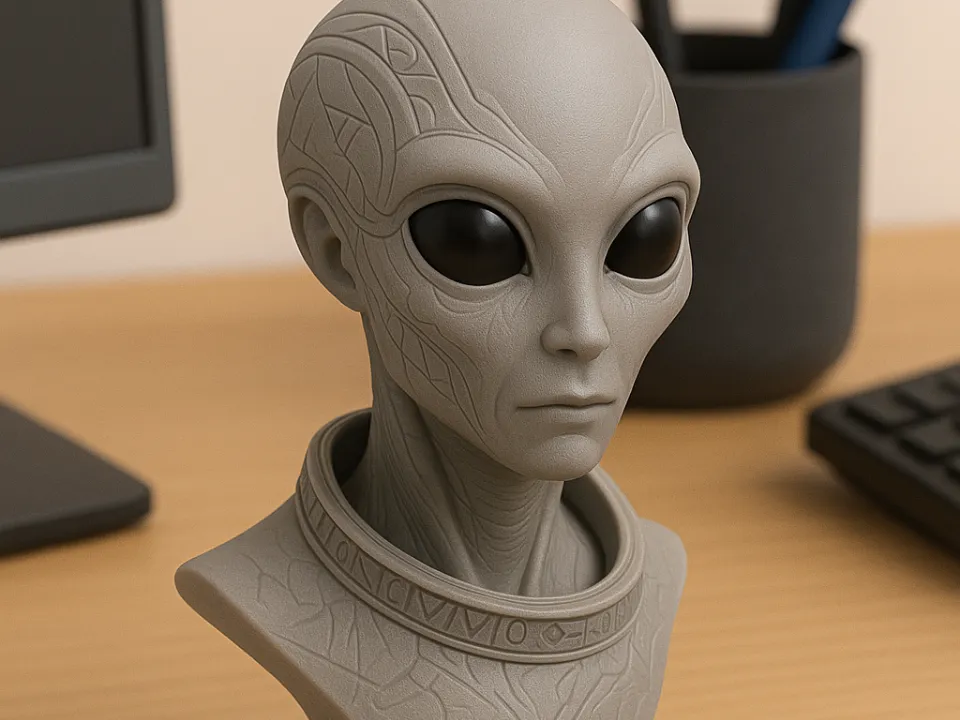 Alien Bust – Desk Buddy Collection - Free 3D Print Model - MakerWorld
