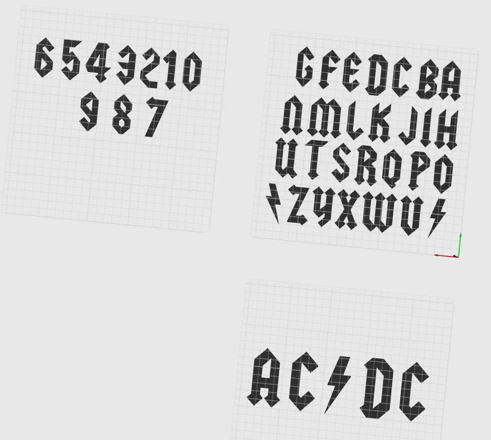 ACDC Font (Complete alphabet letters and numbers) by Brambo MakerWorld ...