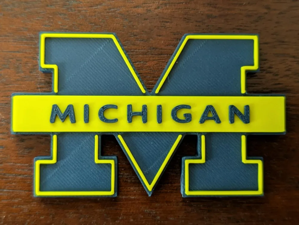Simple University of Michigan Magnet - Free 3D Print Model - MakerWorld
