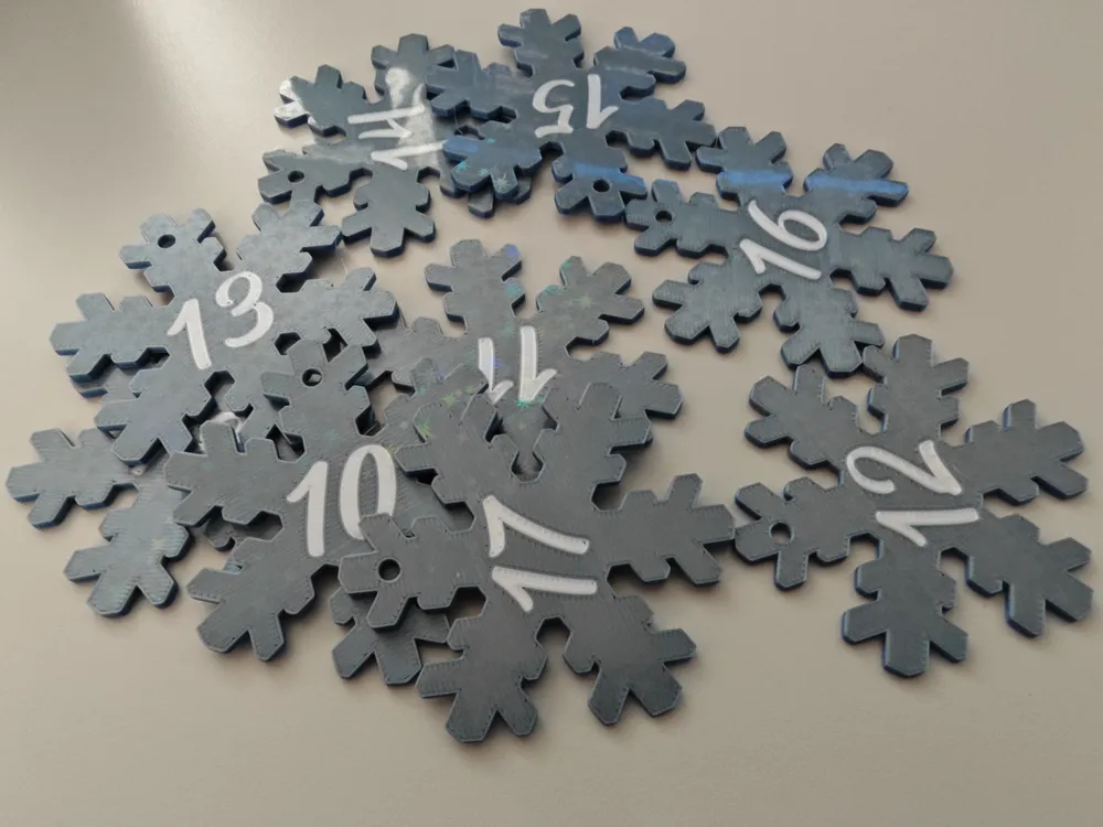 Snowflakes Calendar Ornaments by Bobelgum - MakerWorld