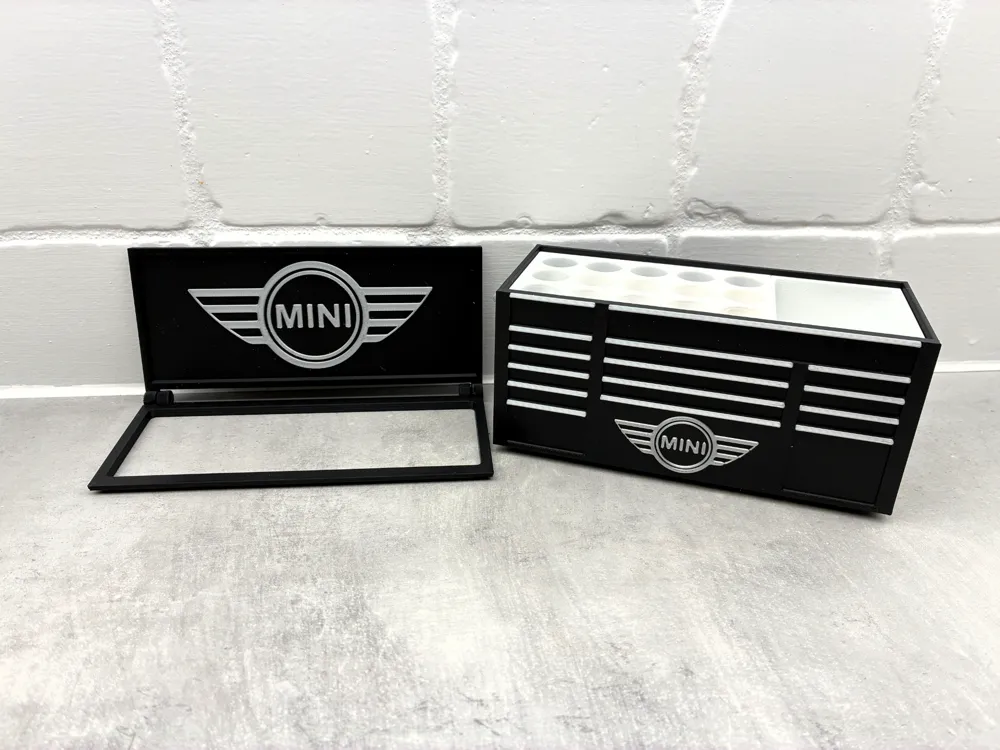 Lid for Mini Cooper Desk Work toolbox pen holder by Mrtk1970 - MakerWorld