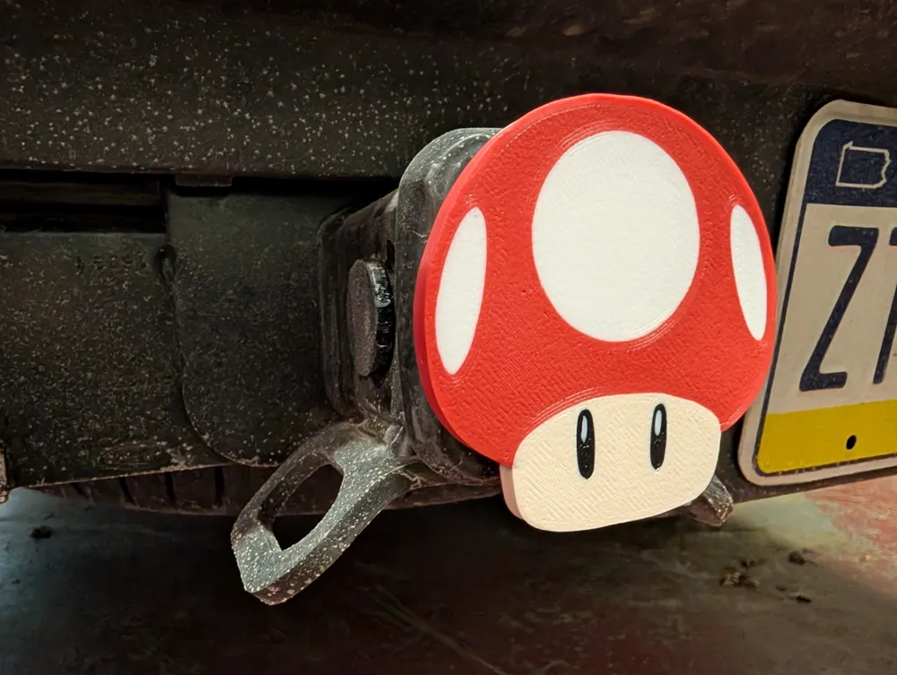 Super Mario Mushroom 2" Hitch Plug by DiveBombDom - MakerWorld