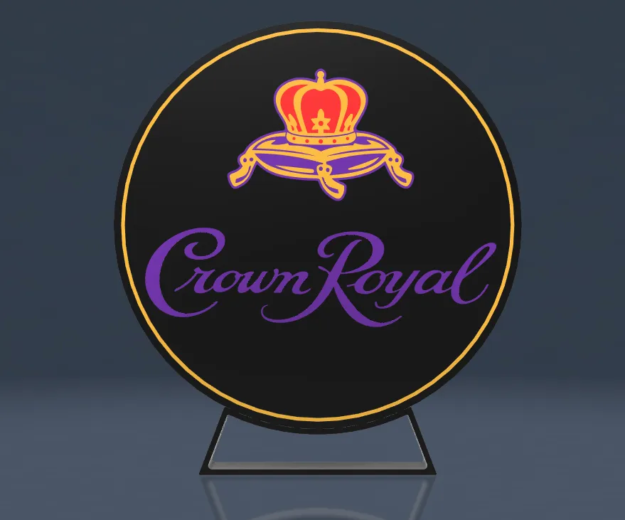 Crown Royal LED Lamp + Stand (Light Box) - Free 3D Print Model - MakerWorld