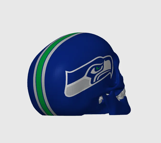 Seattle Seahawks Skull - Free 3D Print Model - MakerWorld