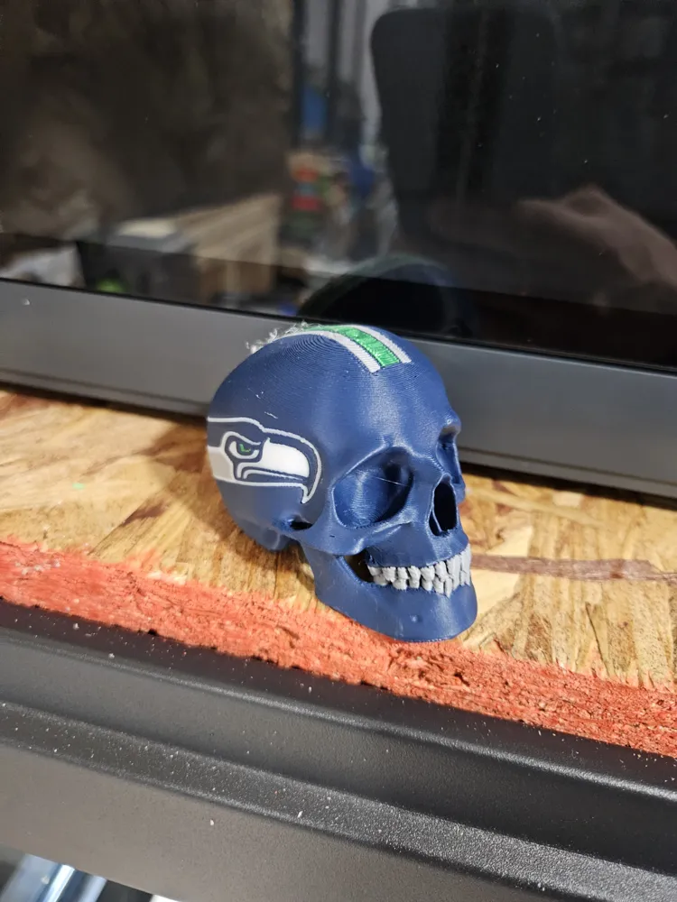 Seattle Seahawks Skull - Free 3D Print Model - MakerWorld