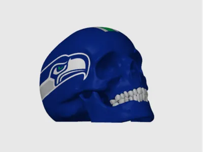 Seattle Seahawks Skull - Free 3D Print Model - MakerWorld