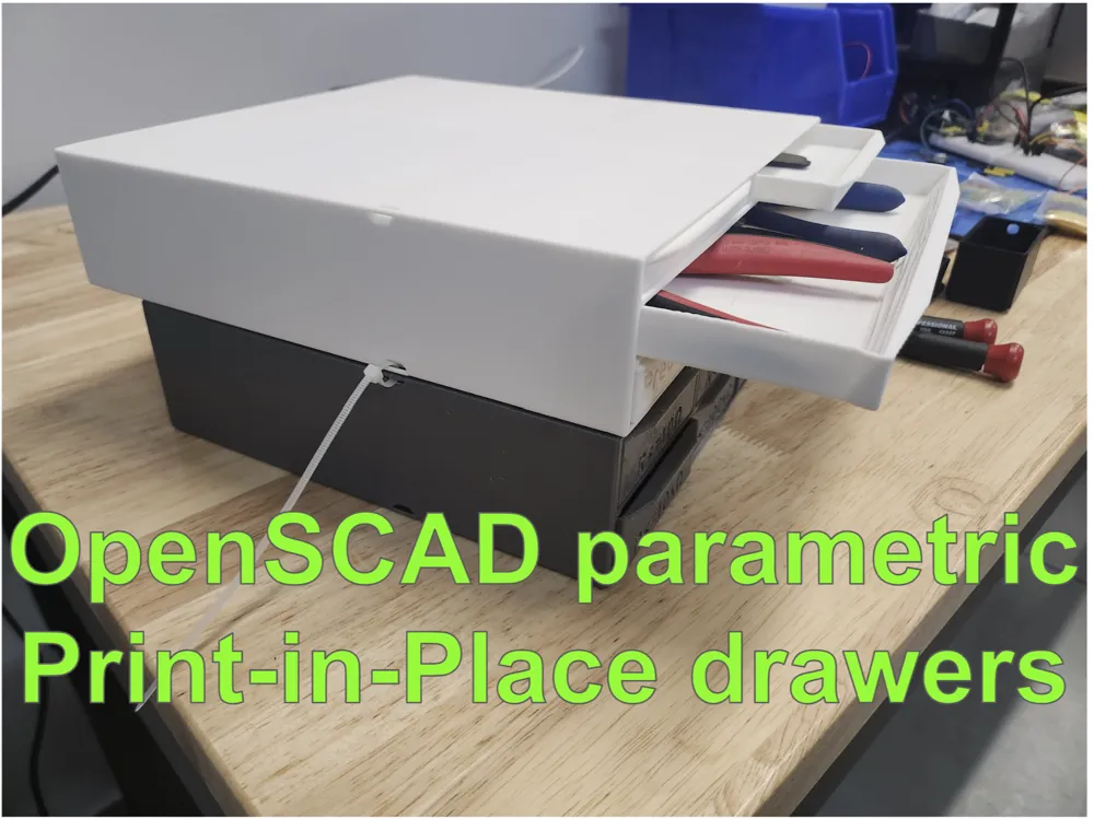 Maker drawers OpenSCAD parametric & print-in-place by DP design MakerWorld: Download Free 3D Models
