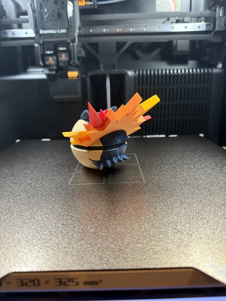 #0157 - Typhlosion Clicky Poke Ball - Free 3D Print Model - MakerWorld