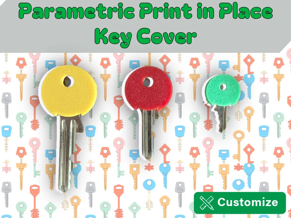 Parametric Print in Place Key Cover - Free 3D Print Model - MakerWorld