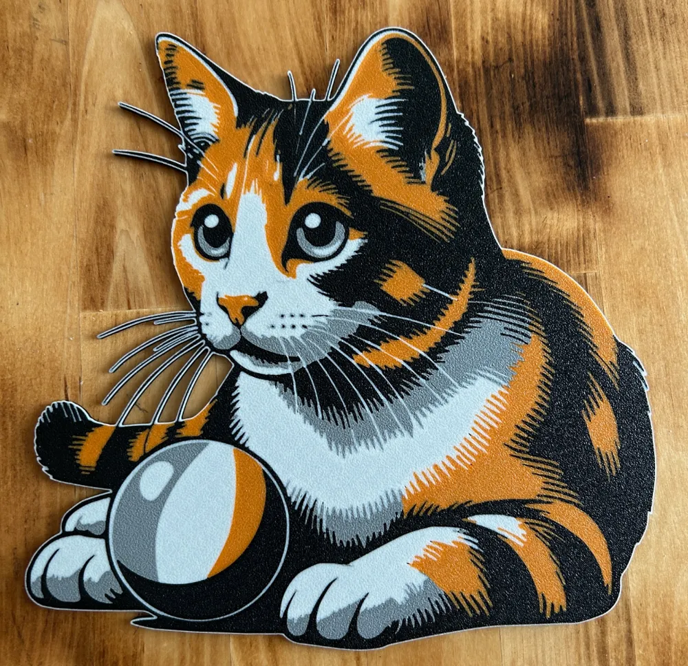 Gorgeous Tabby Cat with Ball - Multicolor by MetaMatter3D - MakerWorld