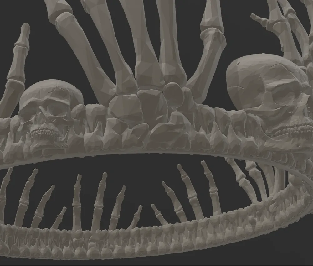 Voodoo Crown of Bones and Teeth - Free 3D Print Model - MakerWorld
