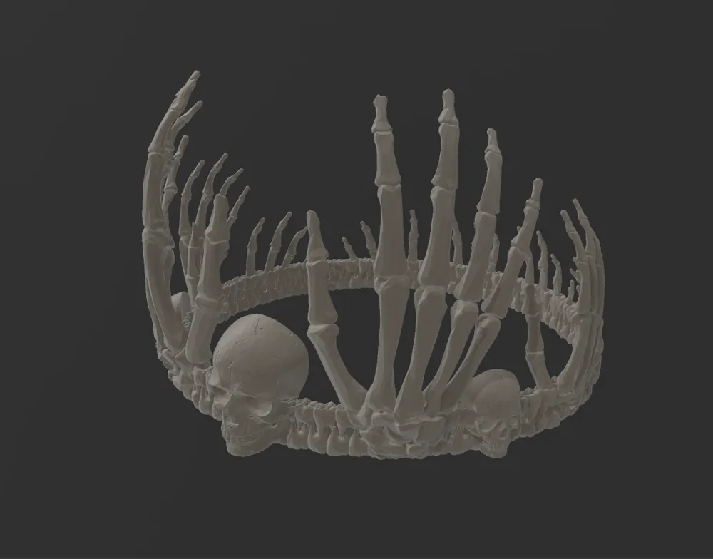 Voodoo Crown of Bones and Teeth - Free 3D Print Model - MakerWorld