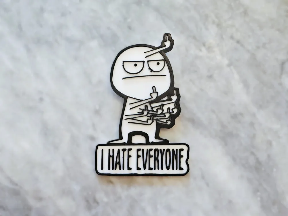 Love / hate sign - pin - badge - Free 3D Print Model - MakerWorld