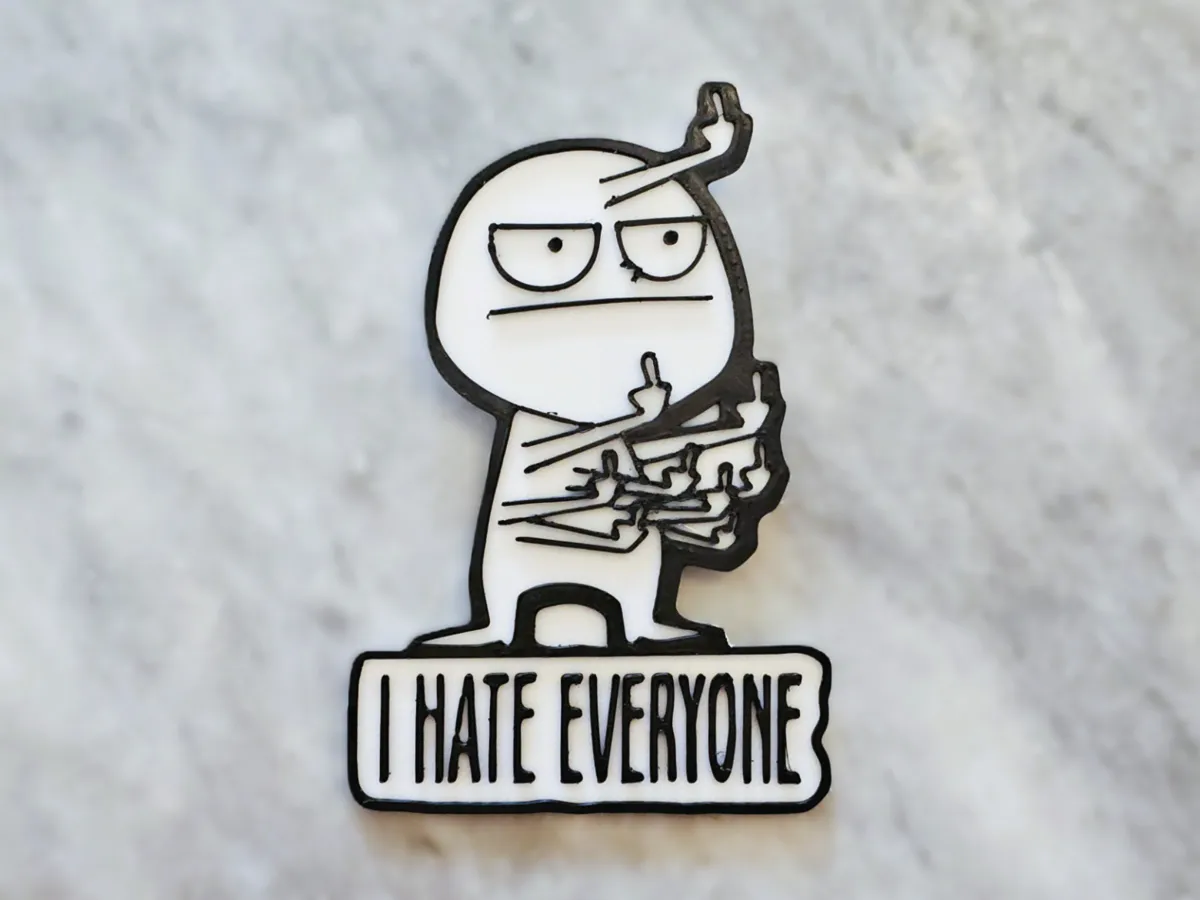 Love / hate sign - pin - badge - Free 3D Print Model - MakerWorld