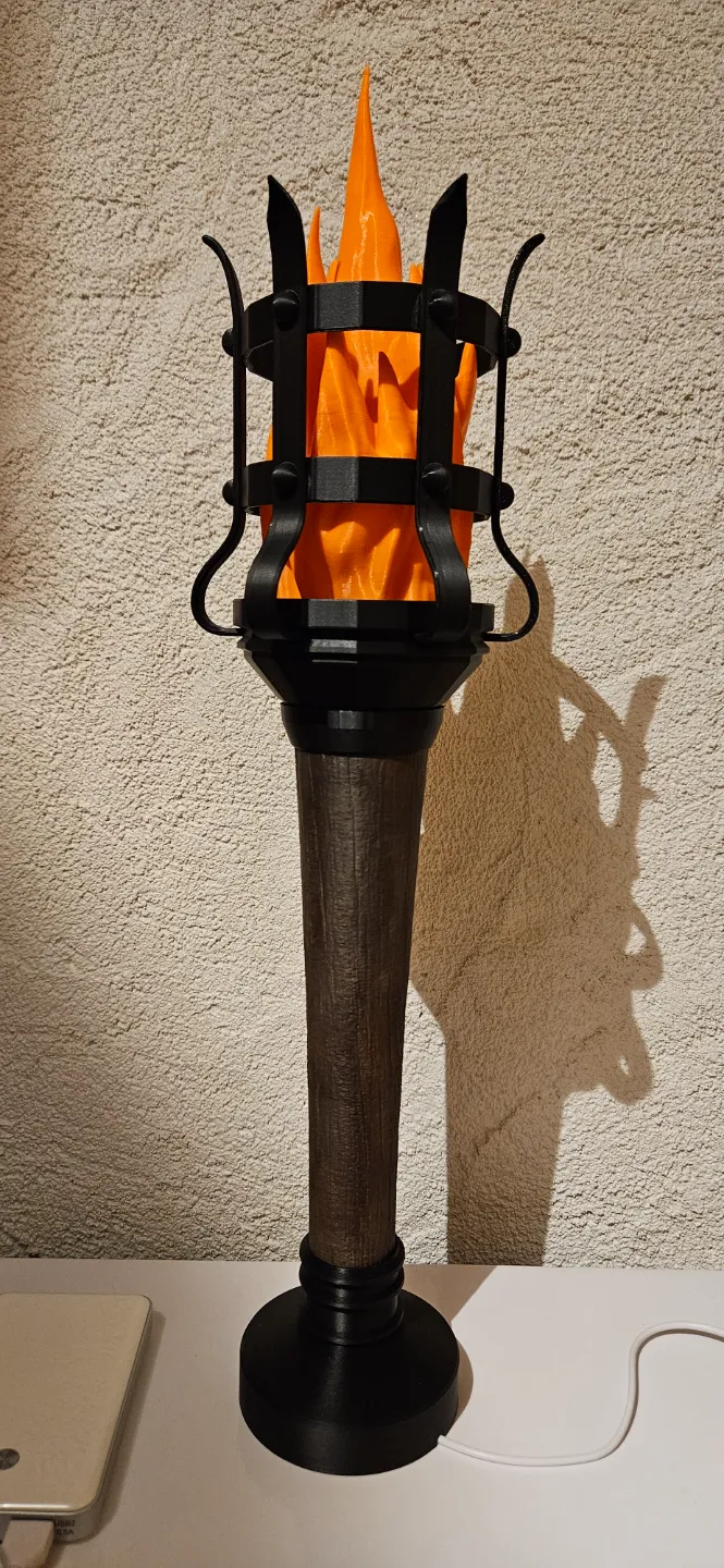 Medieval torch as a bedside lamp - Free 3D Print Model - MakerWorld