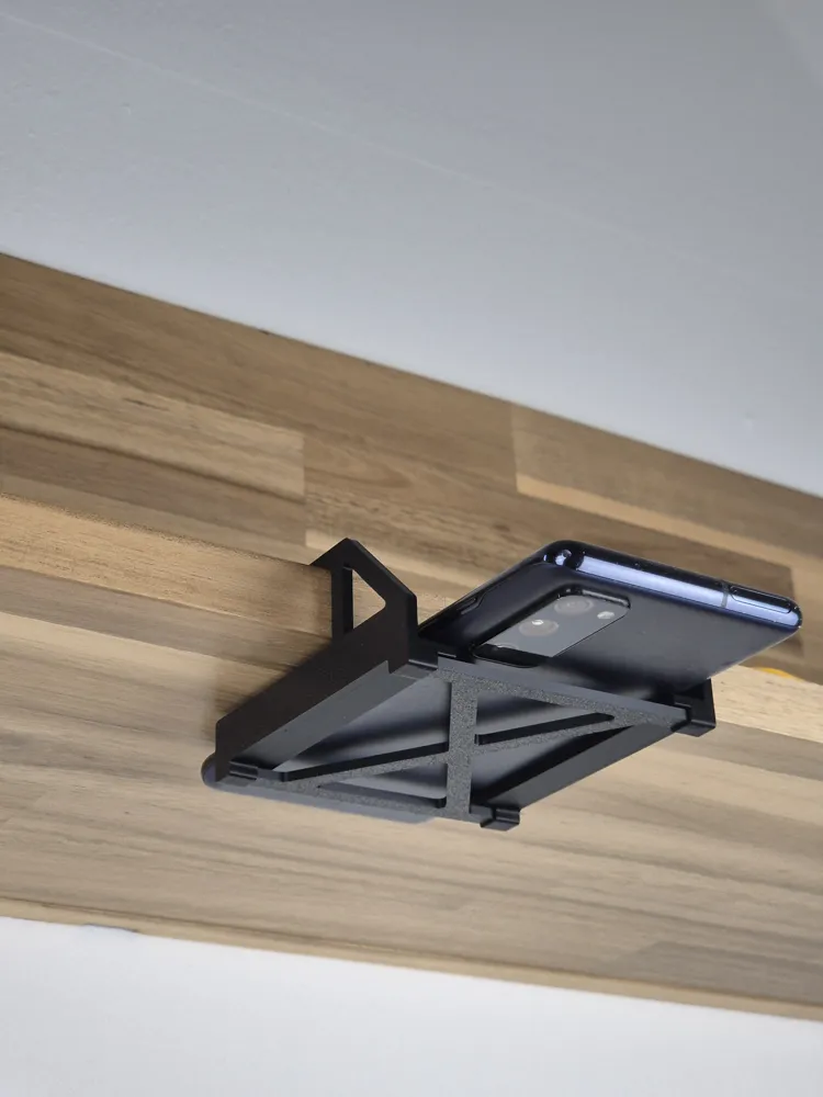 Simple Overhead Shelf-Mounted Phone Holder - Free 3D Print Model ...