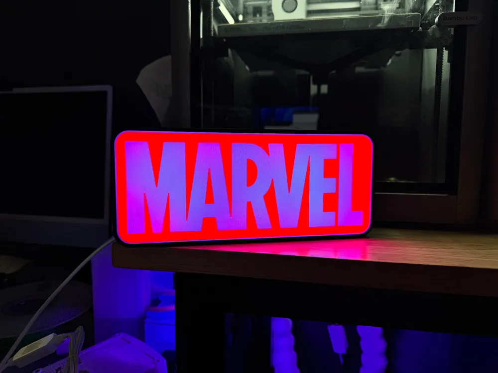 Marvel LED Light Box by Bearded Dad Designz - MakerWorld