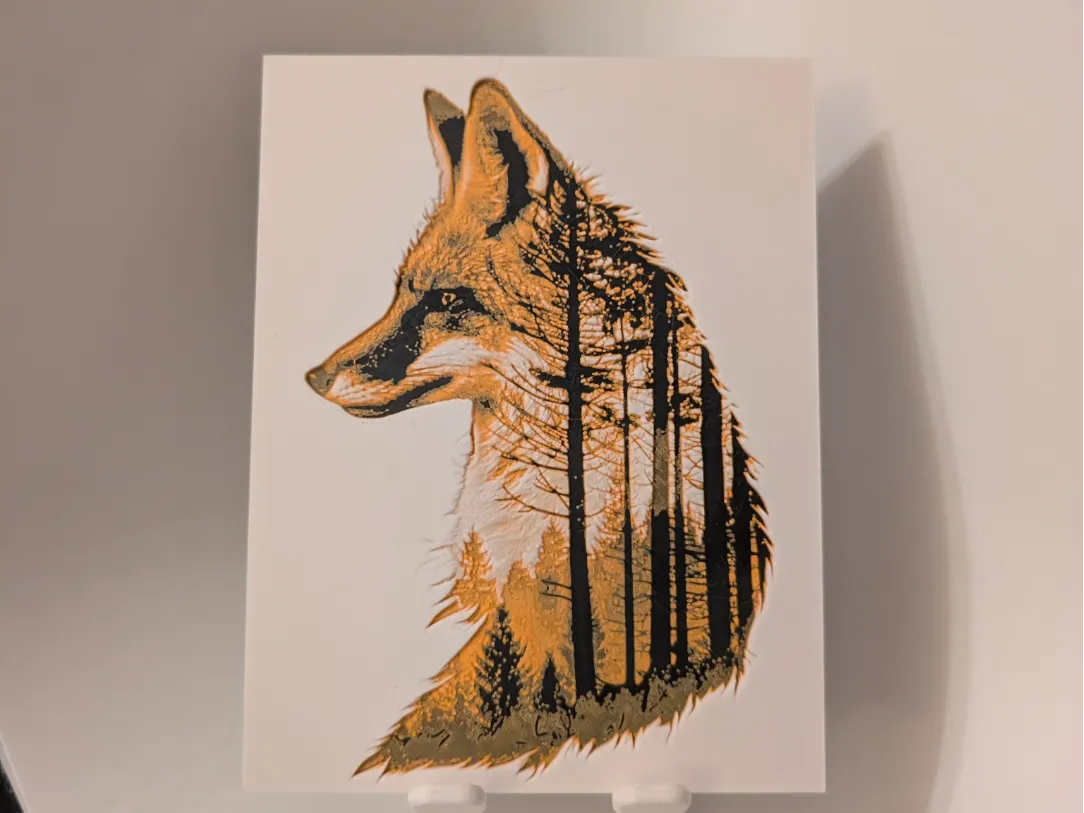 Hueforge Fox Silhouette with Forest - Free 3D Print Model - MakerWorld