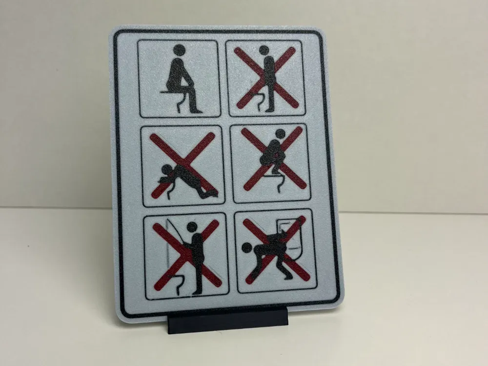 Sign for Proper Toilet Use by P3D Design - MakerWorld