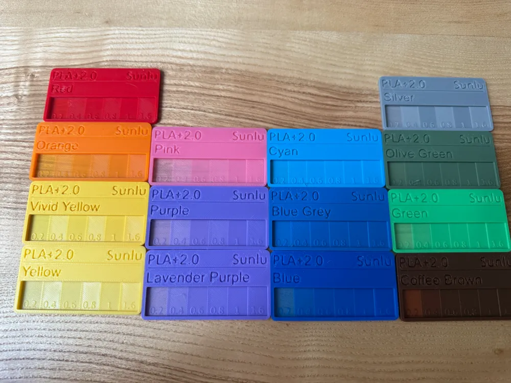 Sunlu Filament Swatch- PLA+ 2.0 (Multiple Colours) by CaptainBackfire ...