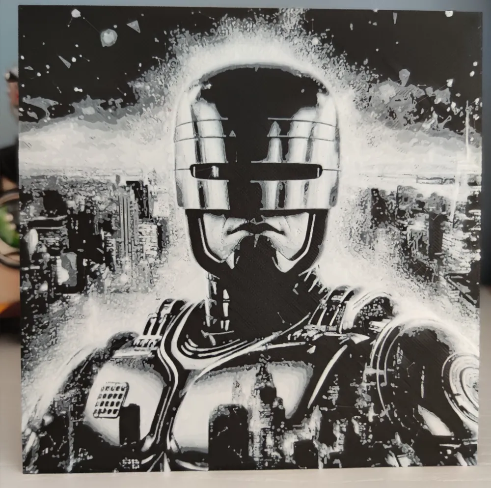 Robocop Face Hueforge by Litolunar - MakerWorld