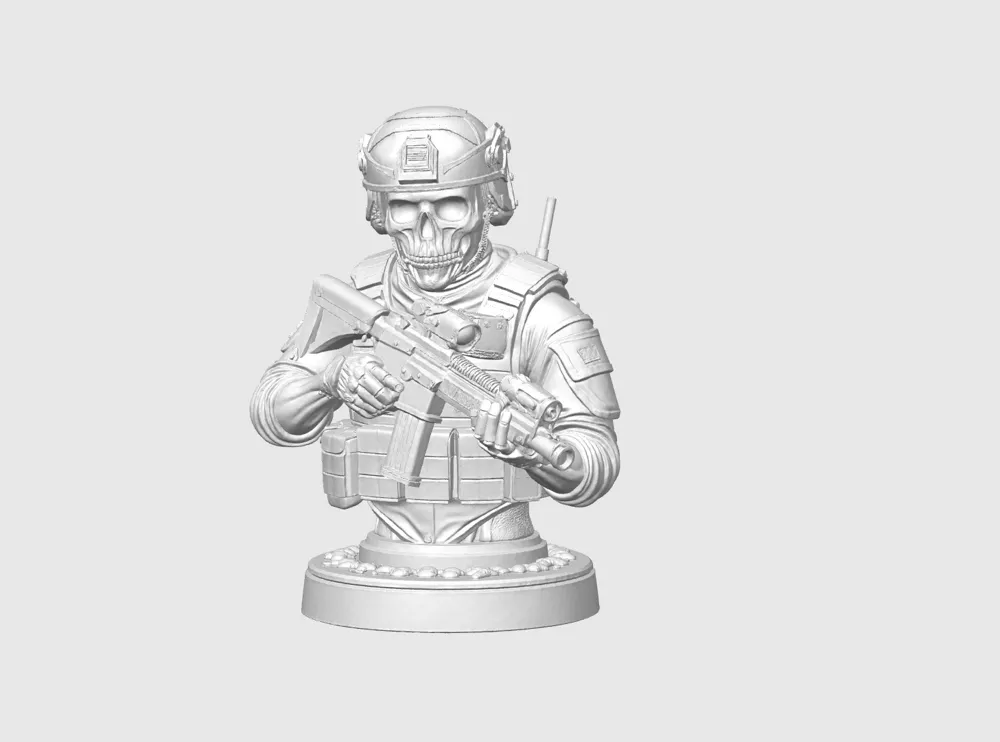 Tactical Skeleton Soldier Bust (Military) - Free 3D Print Model ...