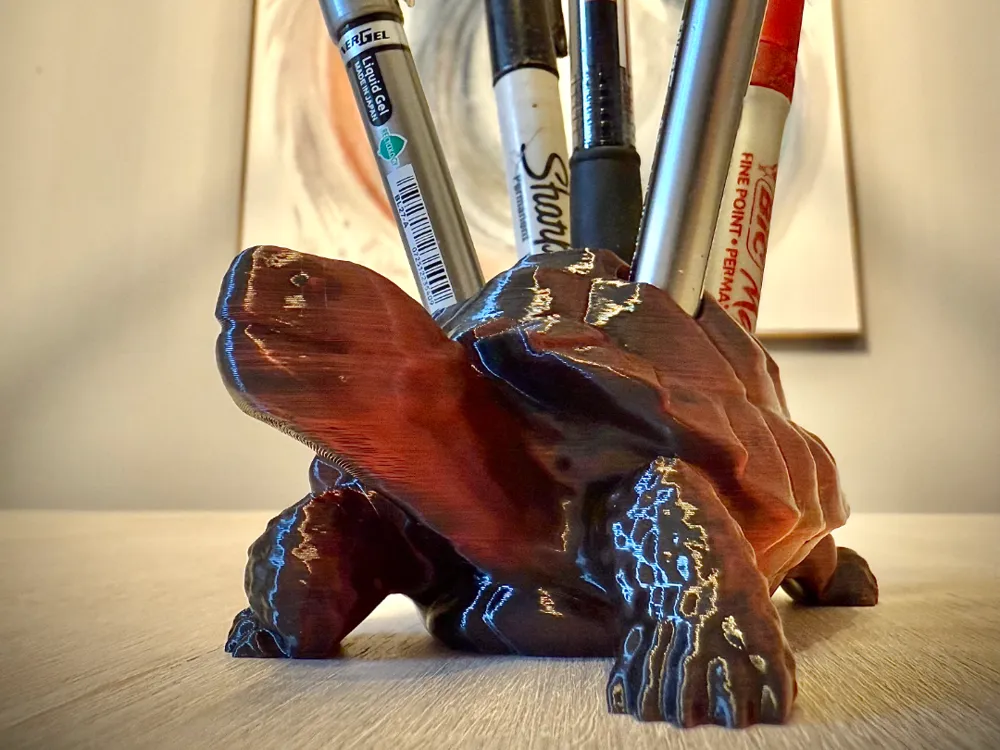 Turtle Pen Holder desk organizer! - Free 3D Print Model - MakerWorld