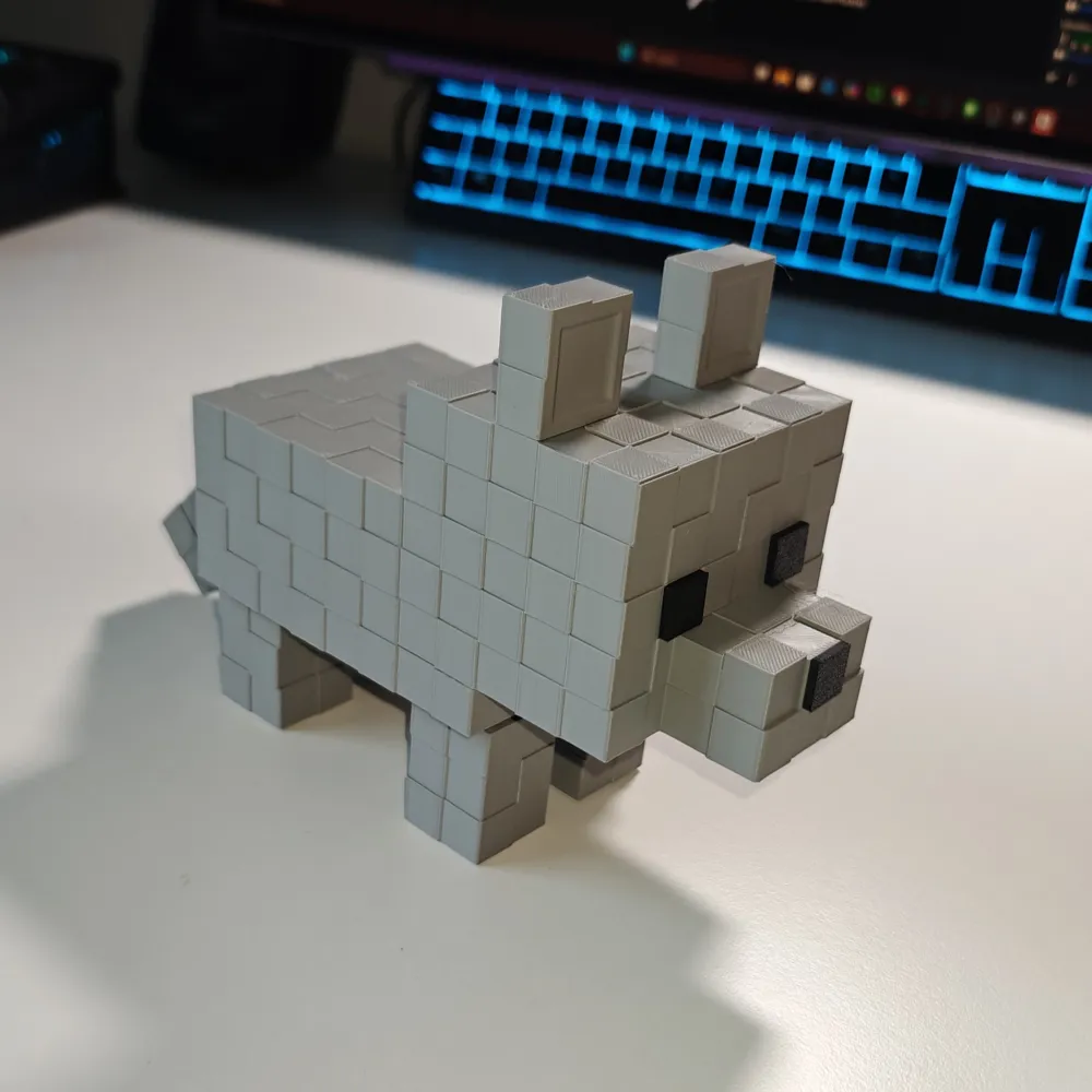 Minecraft Dog/Puppy NO AMS Updated - Free 3D Print Model - MakerWorld