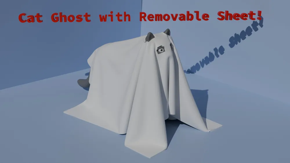 Cat Ghost with Removable Sheet by sabribarac - MakerWorld