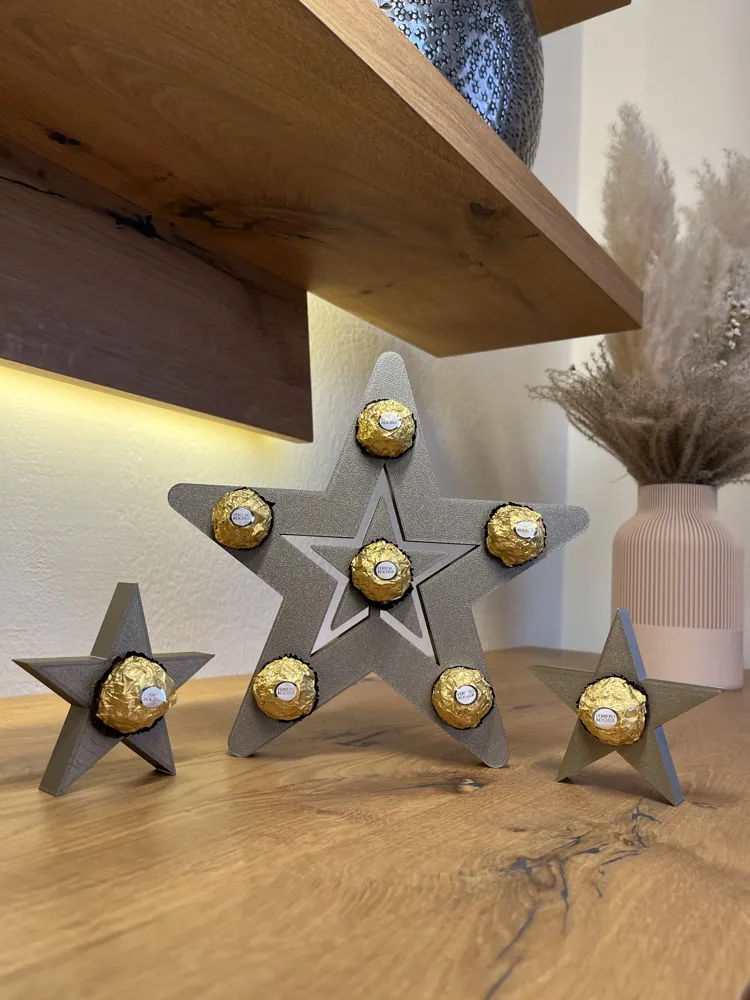 The Golden Star - Ferrero Rocher - Free 3D Print Model - MakerWorld