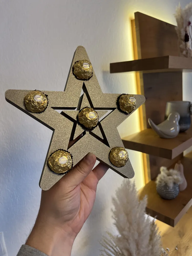 The Golden Star - Ferrero Rocher - Free 3D Print Model - MakerWorld
