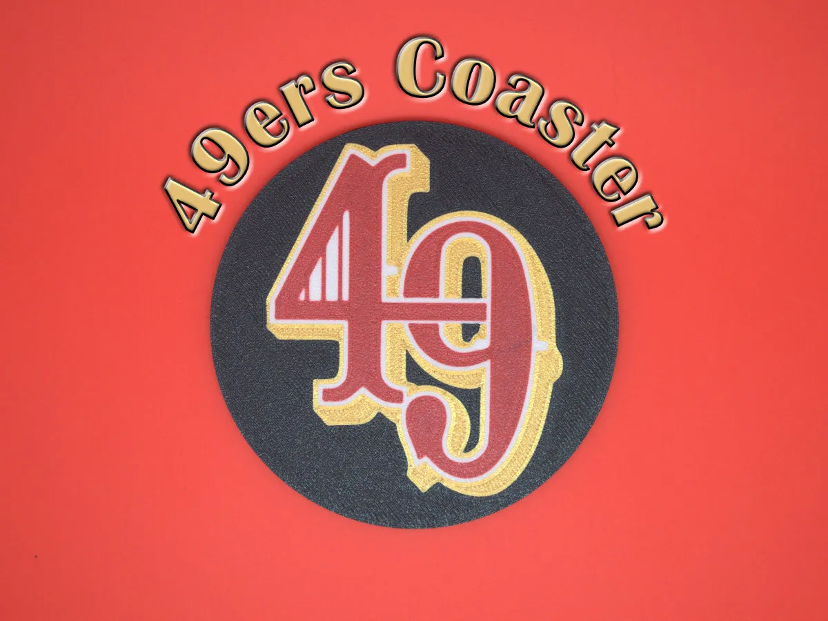 49ers Coaster - Free 3D Print Model - MakerWorld