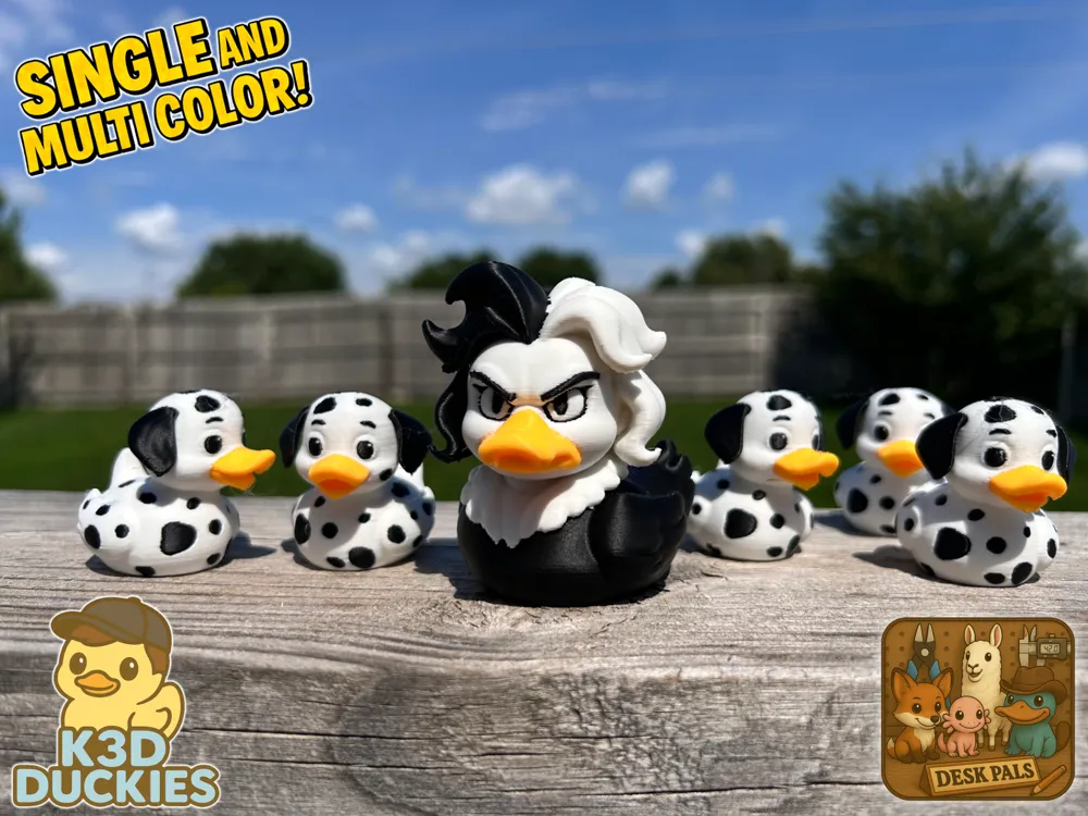 Cruella DUCKvil and Dalmation Ducks - Free 3D Print Model - MakerWorld