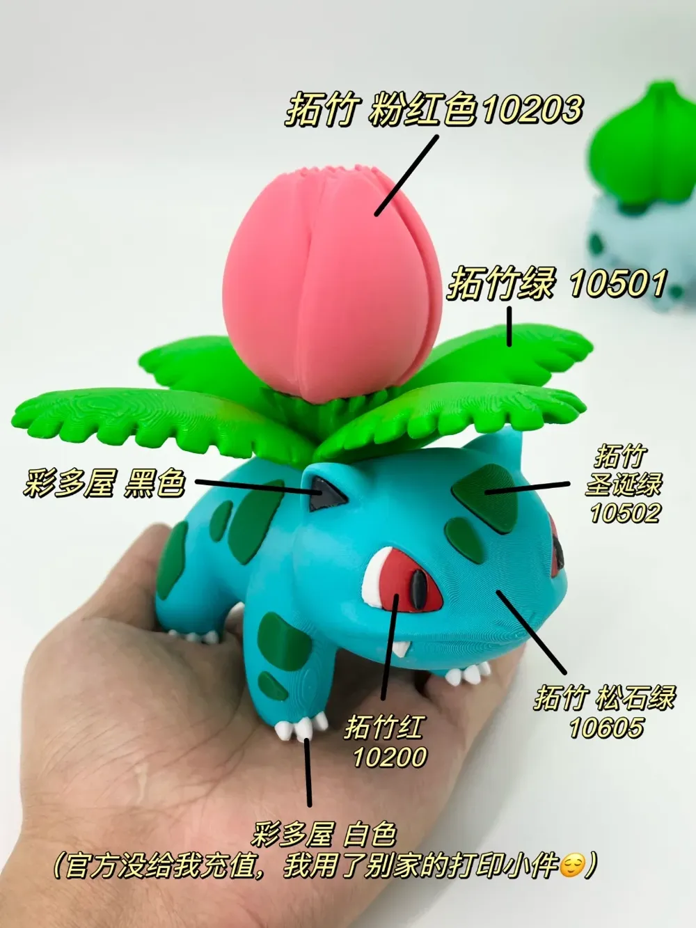 Ivysaur Pokédex #002, Ivysaur 1:8 Scale Assembly Kit - Free 3D Print ...